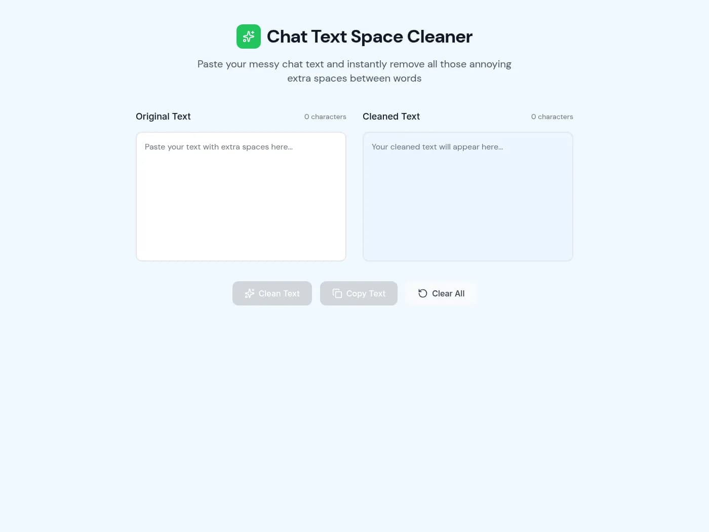 Chat Text Space Cleaner