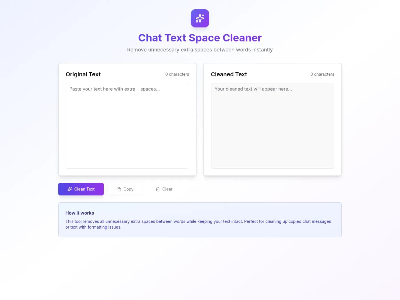 Chat Text Space Cleaner