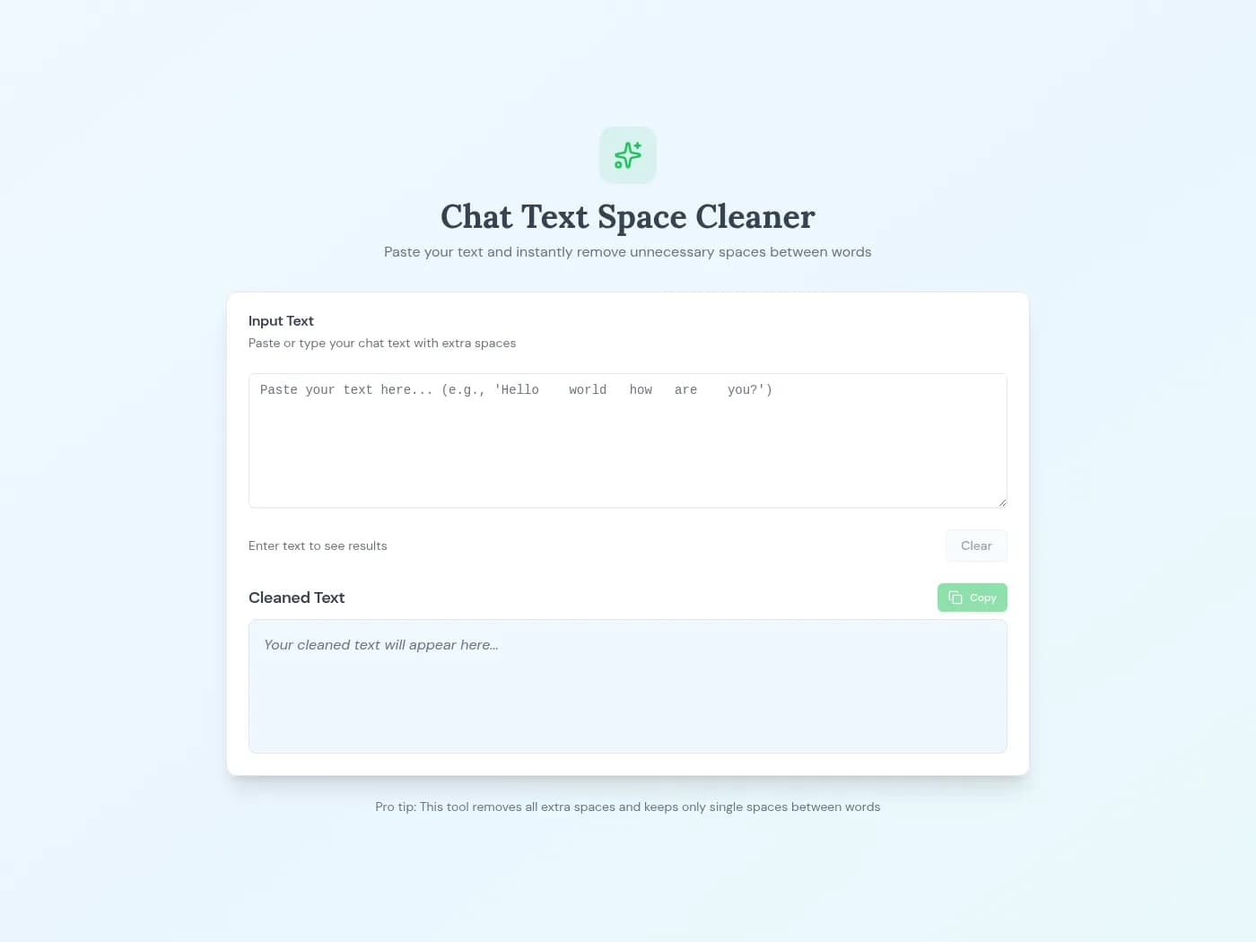 Chat Text Space Cleaner