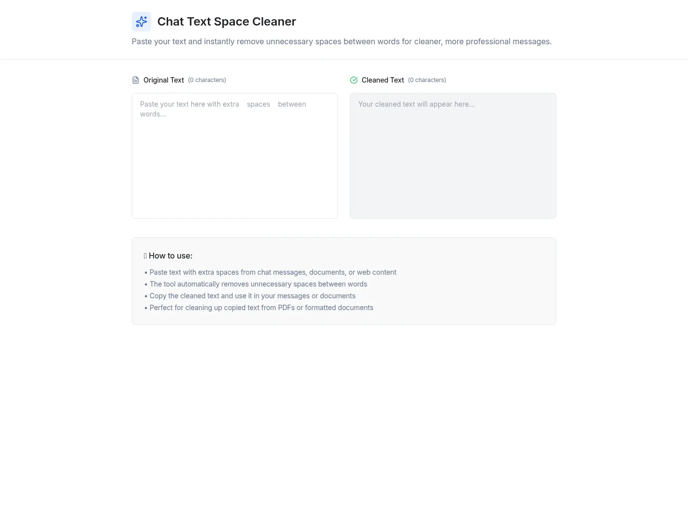 Chat Text Space Cleaner