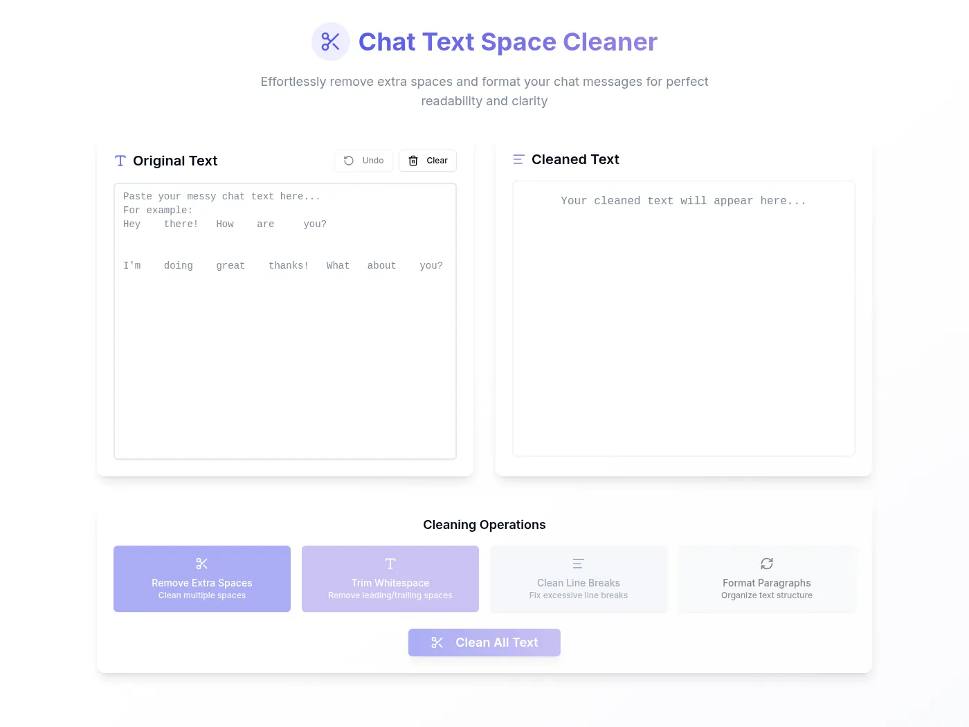 Chat Text Space Cleaner