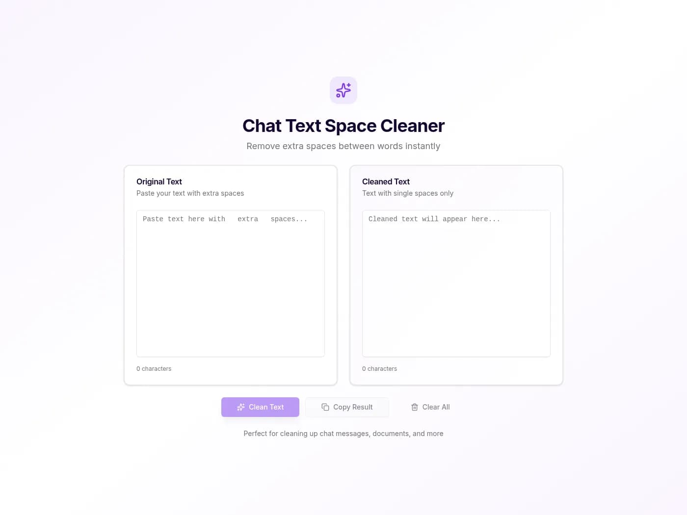 Chat Text Space Cleaner