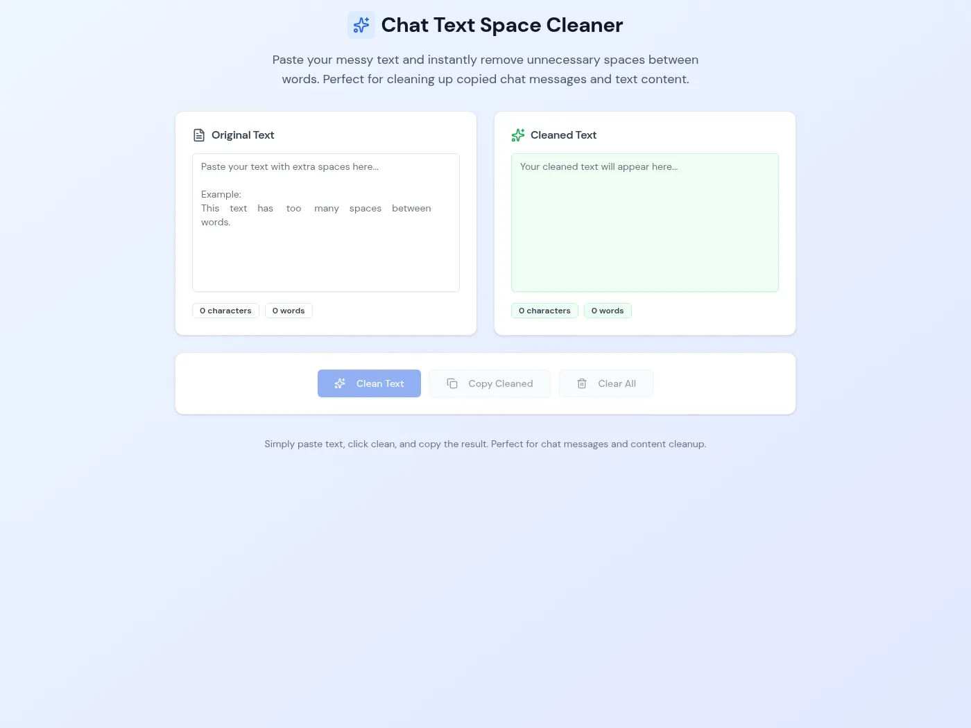 Chat Text Space Cleaner