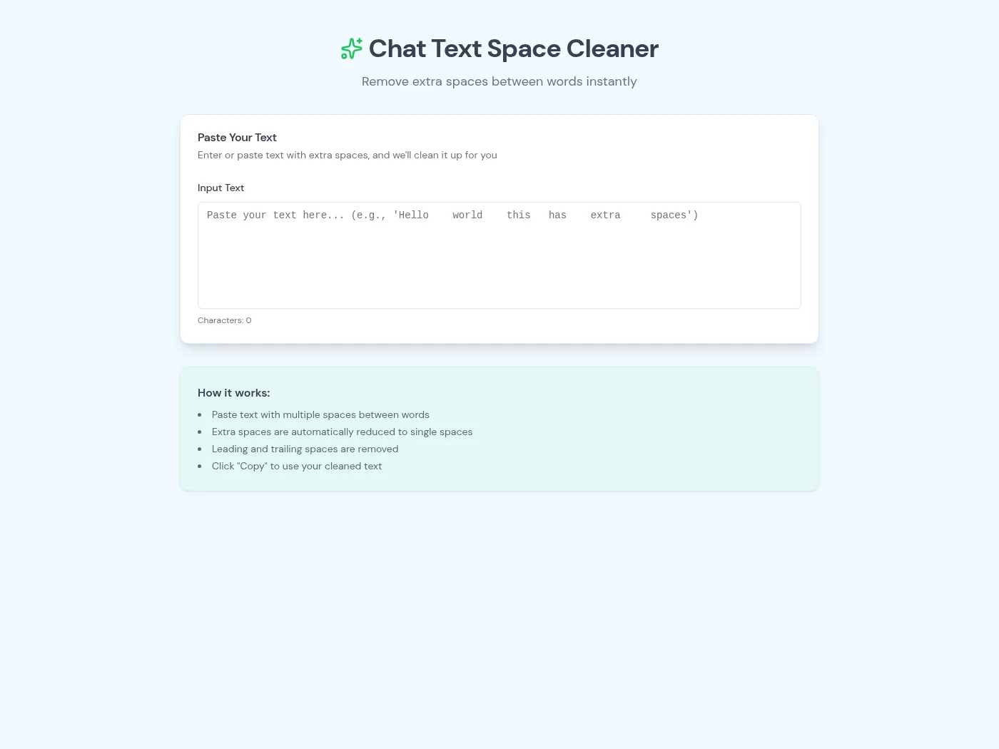 Chat Text Space Cleaner