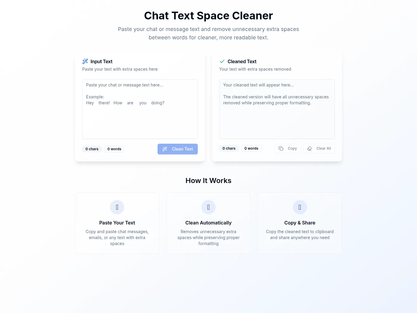 Chat Text Space Cleaner