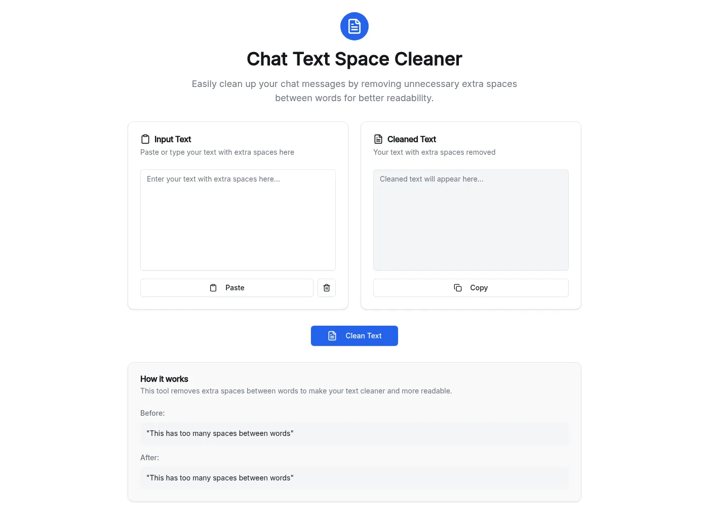 Chat Text Space Cleaner