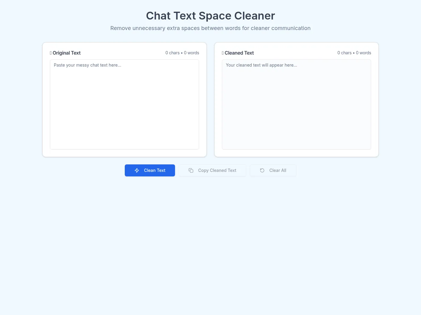 Chat Text Space Cleaner