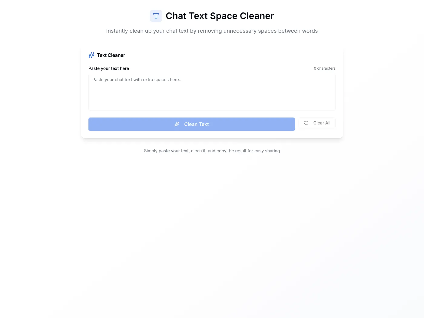 Chat Text Space Cleaner