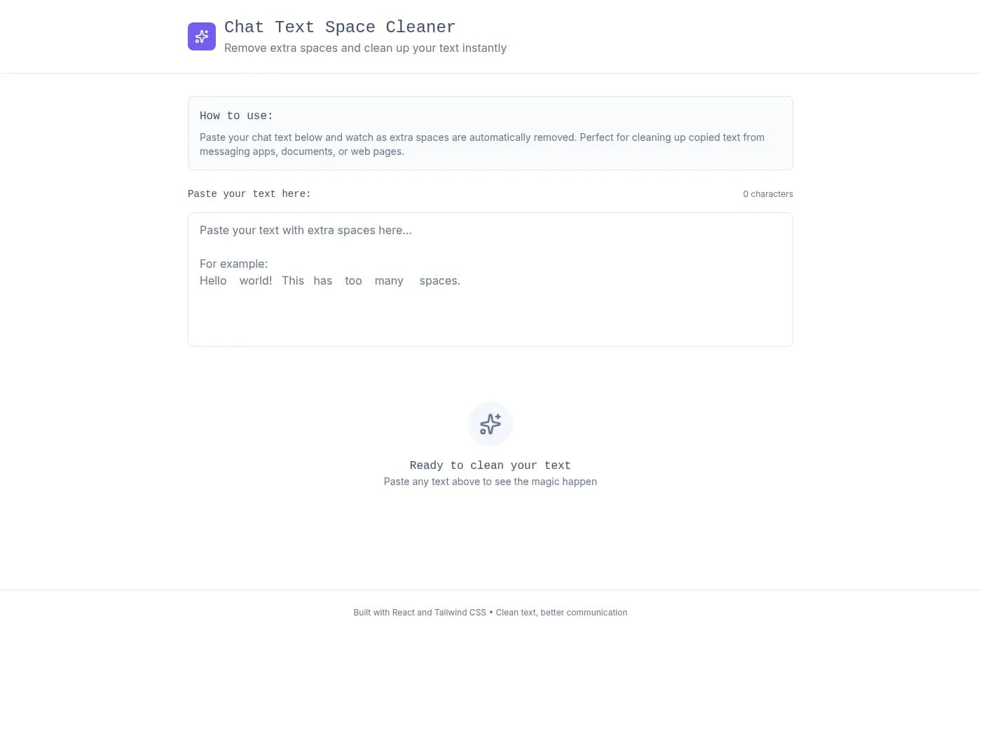 Chat Text Space Cleaner