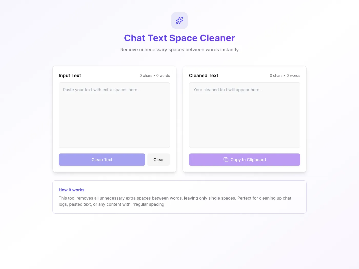 Chat Text Space Cleaner