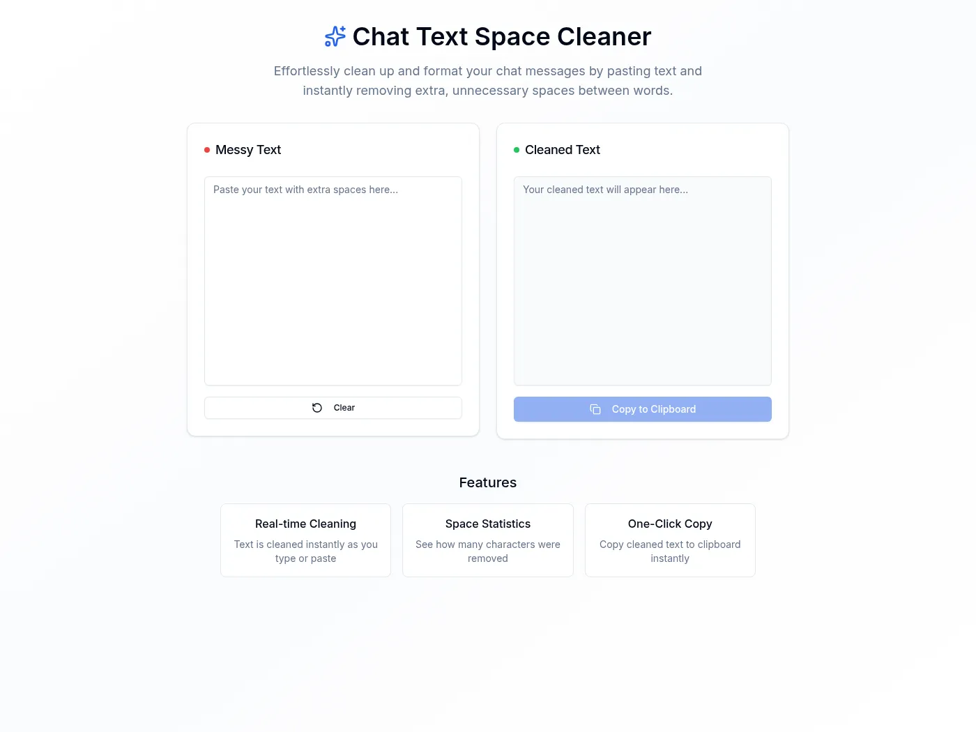 Chat Text Space Cleaner