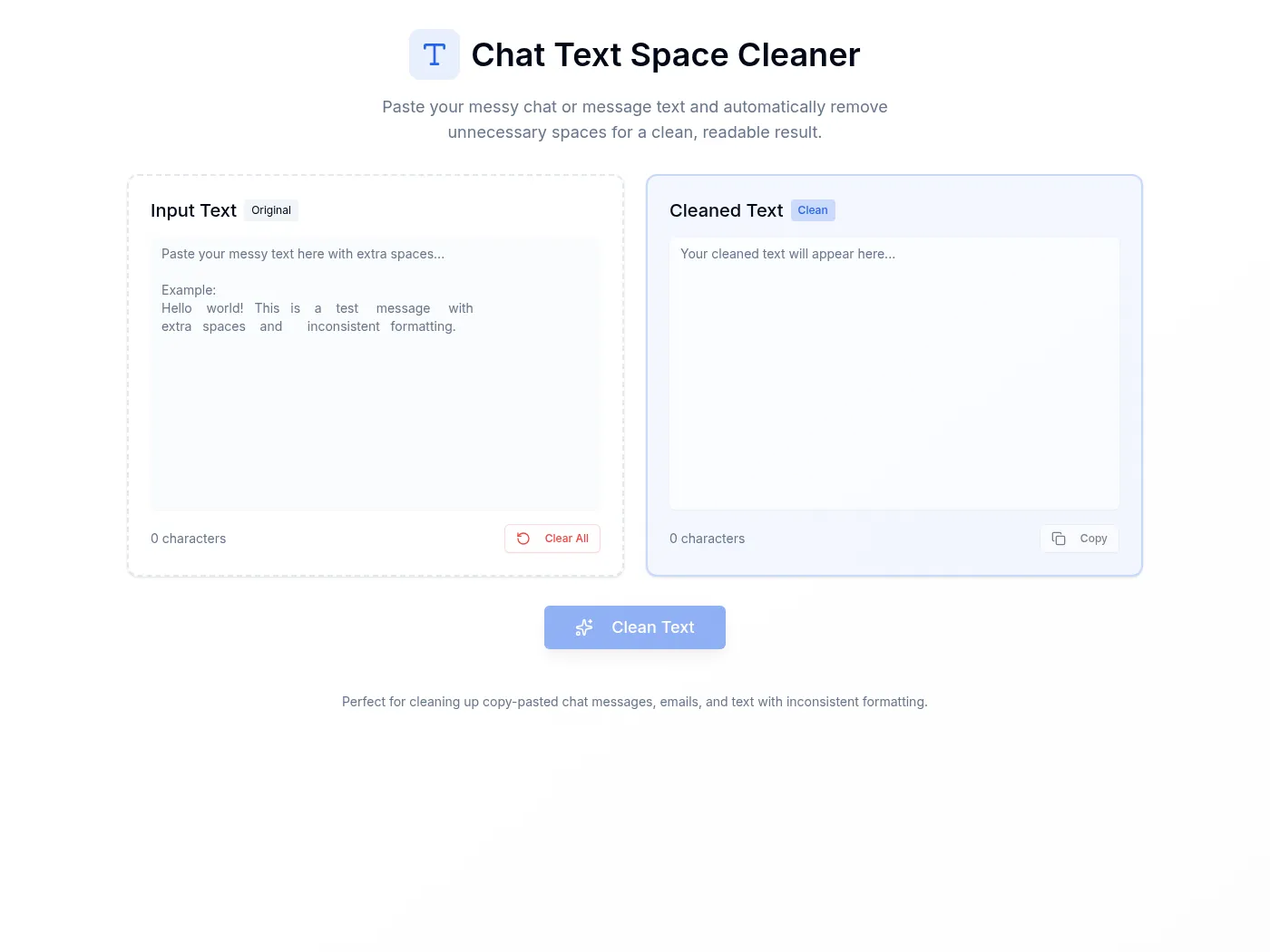 Chat Text Space Cleaner
