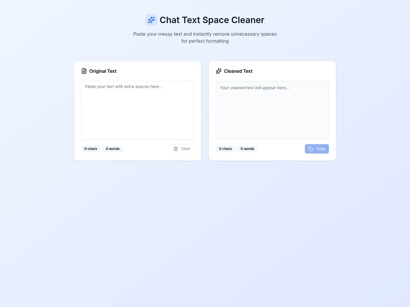 Chat Text Space Cleaner