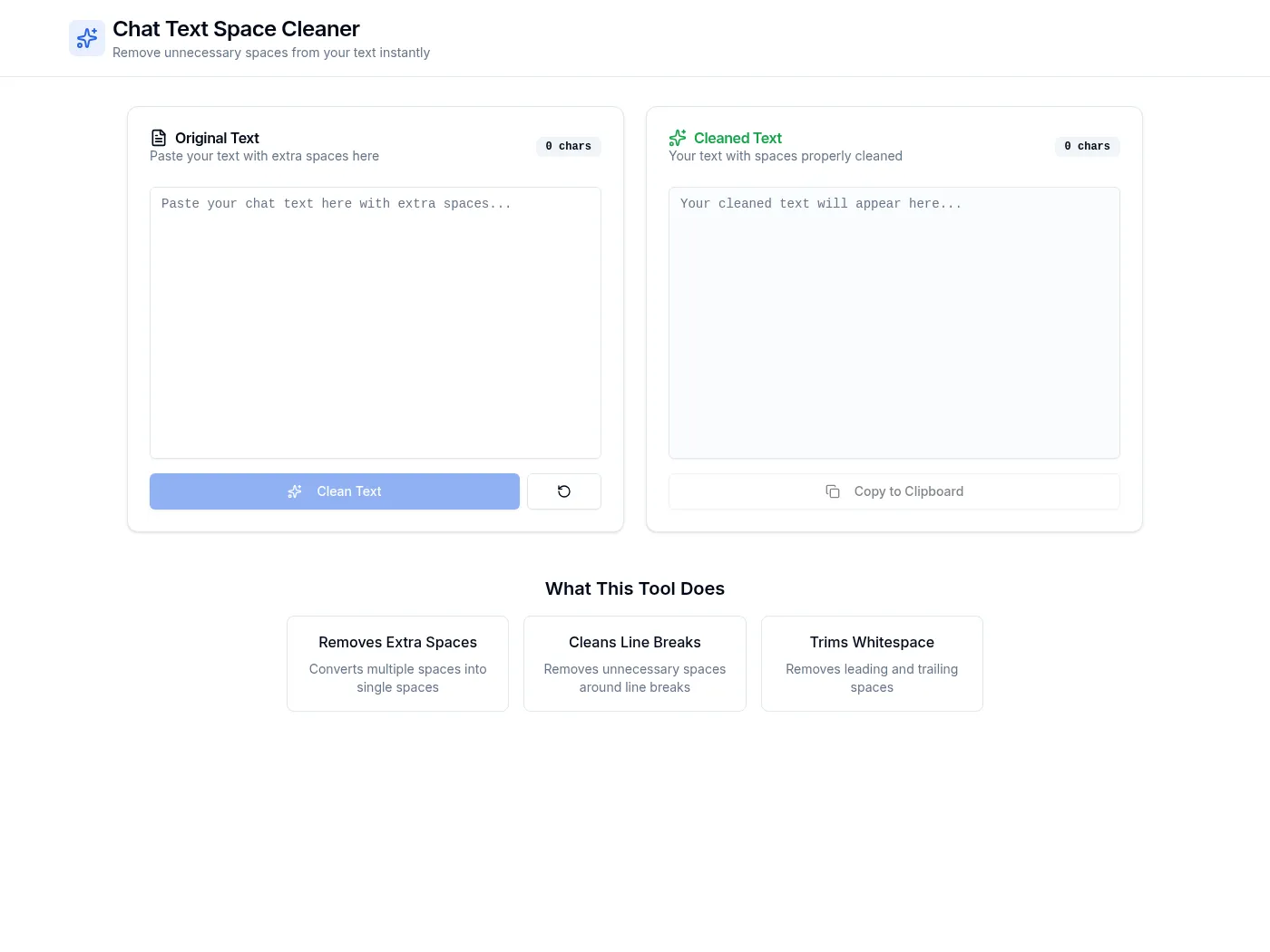 Chat Text Space Cleaner