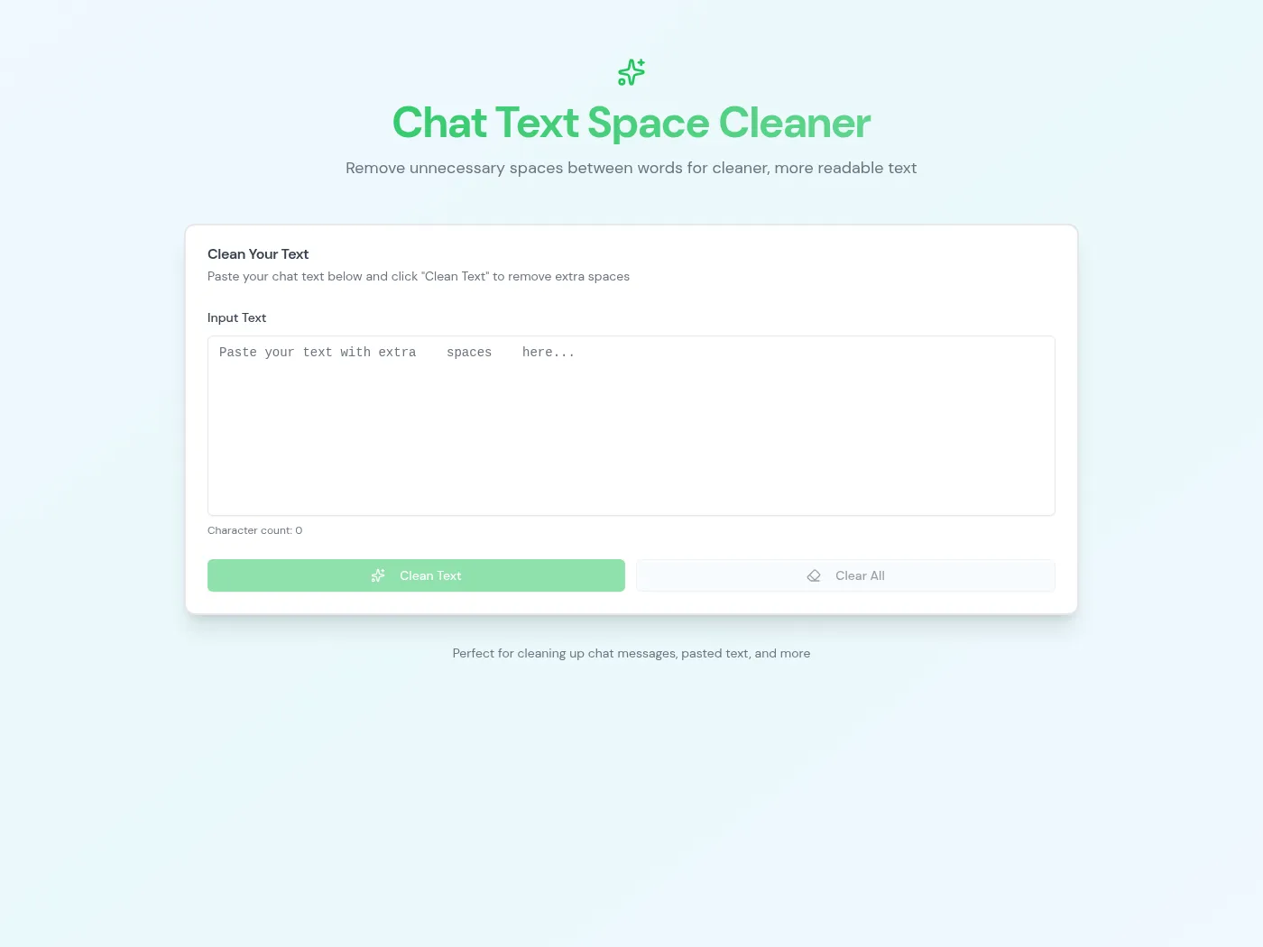 Chat Text Space Cleaner