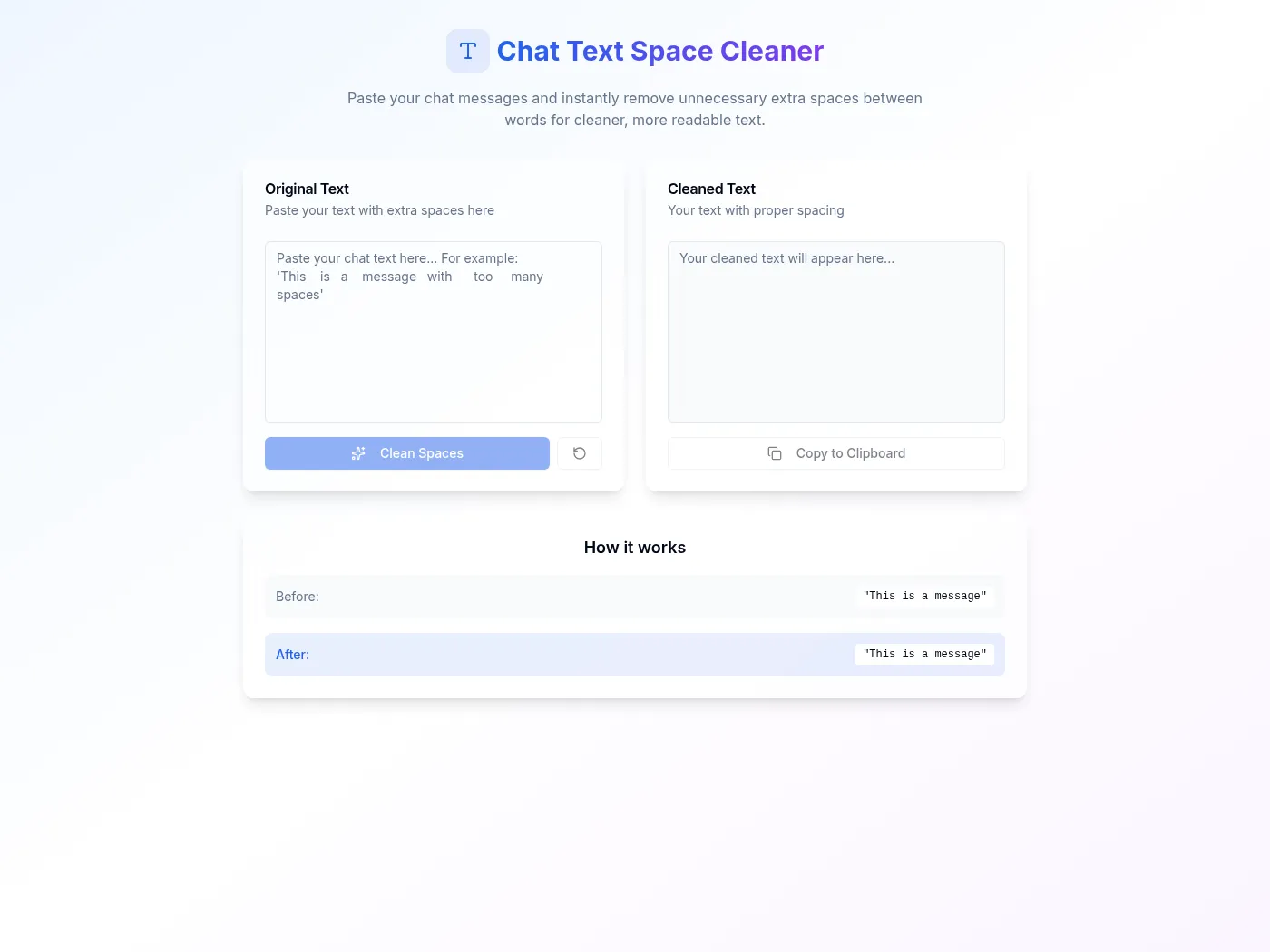 Chat Text Space Cleaner