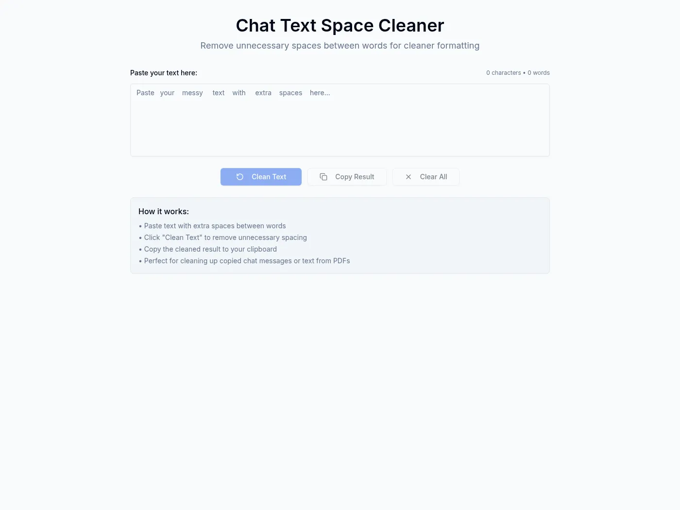 Chat Text Space Cleaner