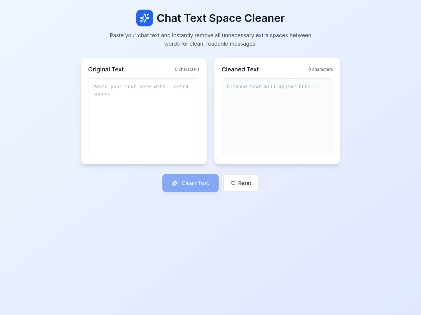 Chat Text Space Cleaner