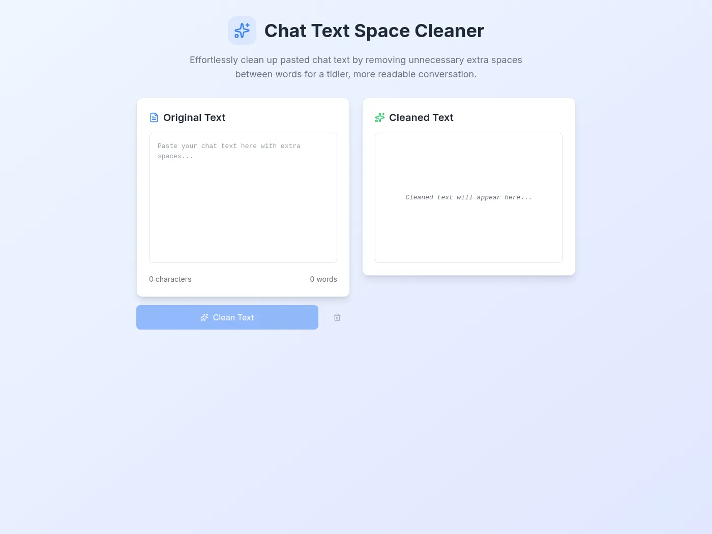 Chat Text Space Cleaner