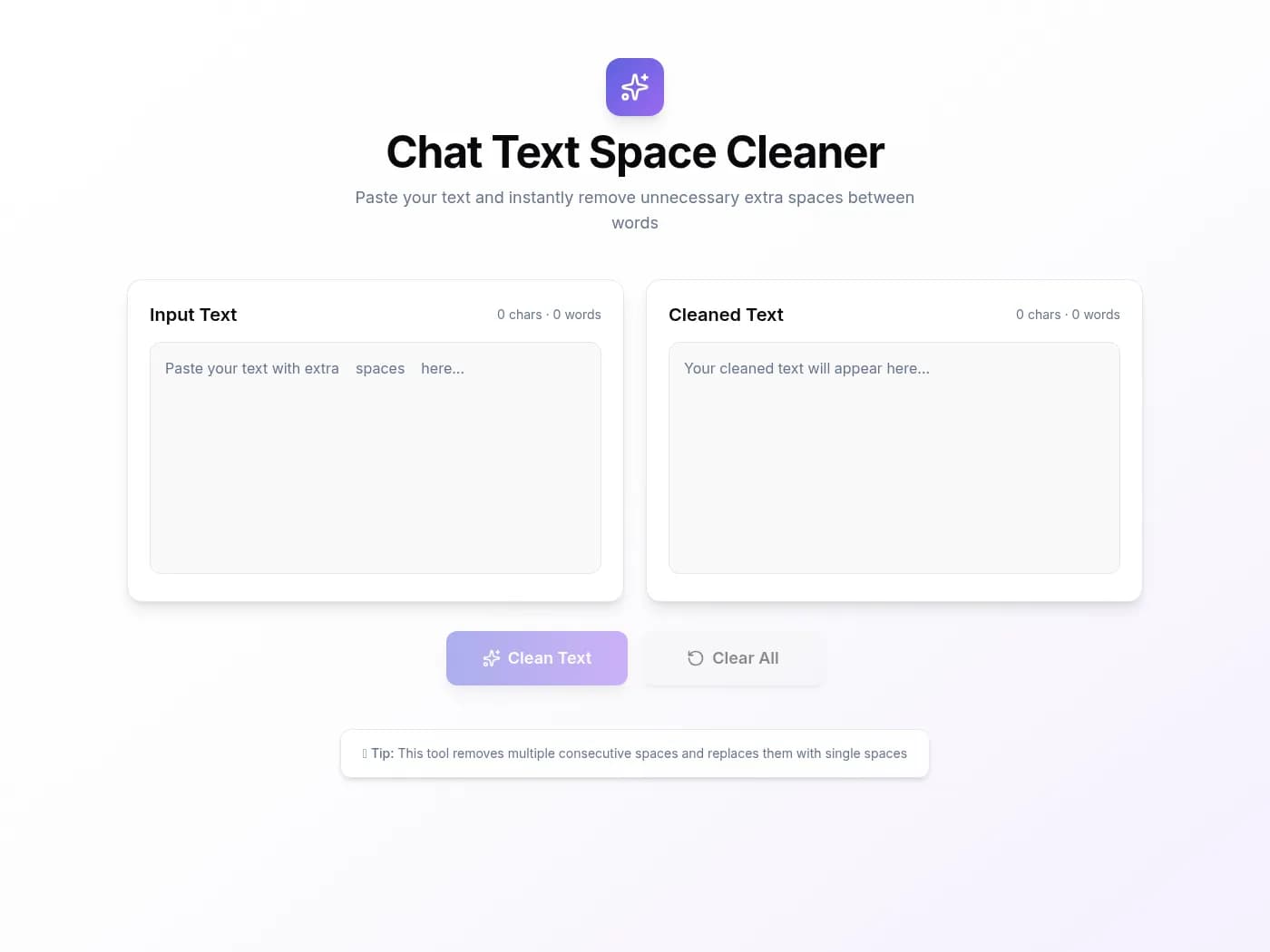Chat Text Space Cleaner
