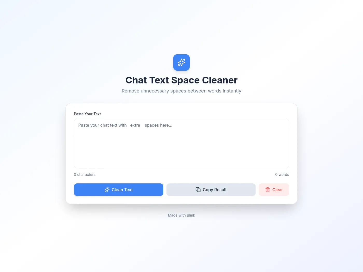 Chat Text Space Cleaner