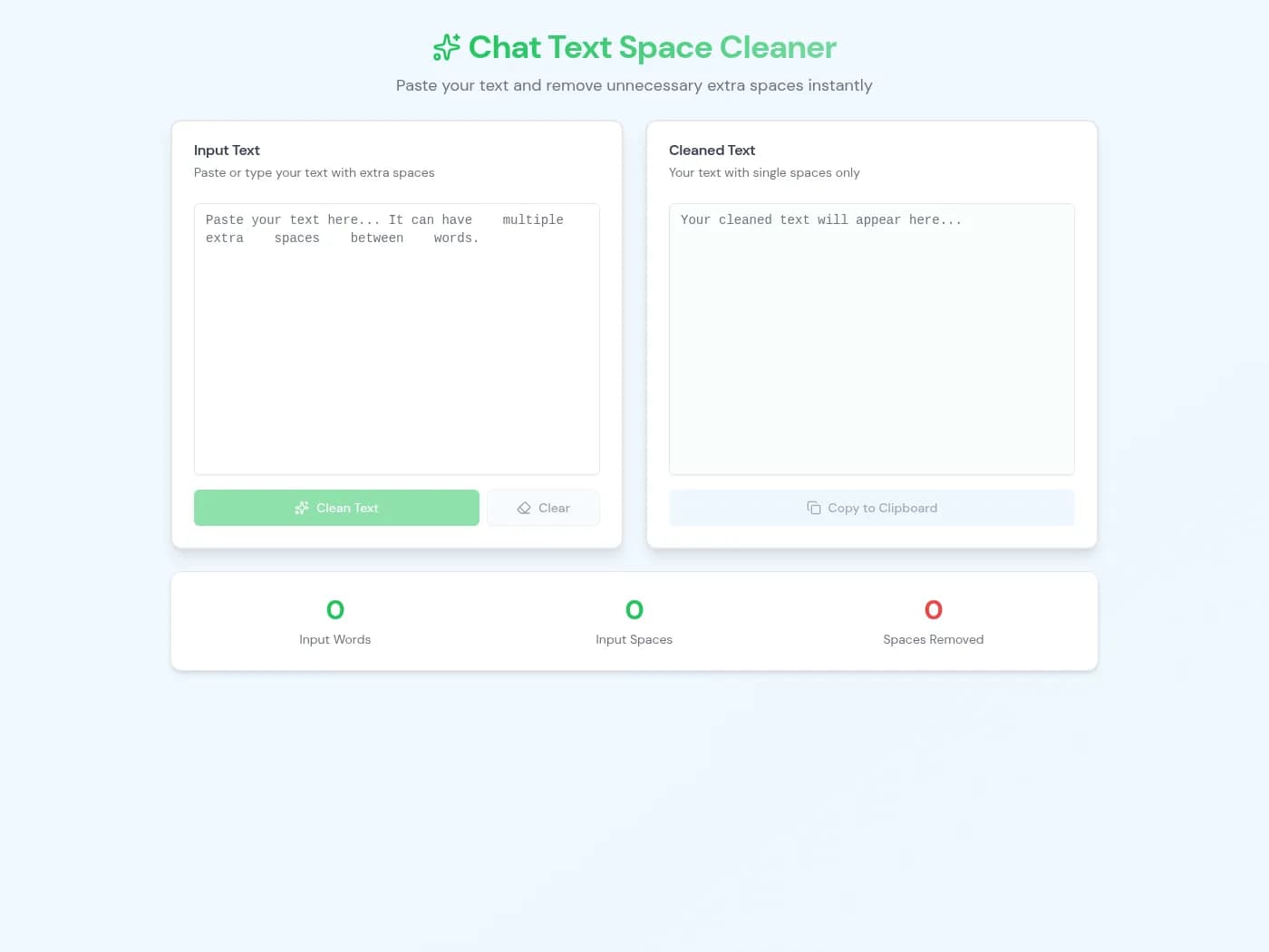 Chat Text Space Cleaner