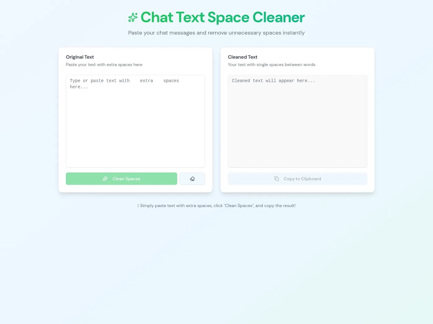 Chat Text Space Cleaner