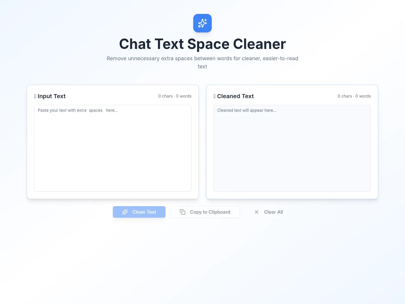 Chat Text Space Cleaner