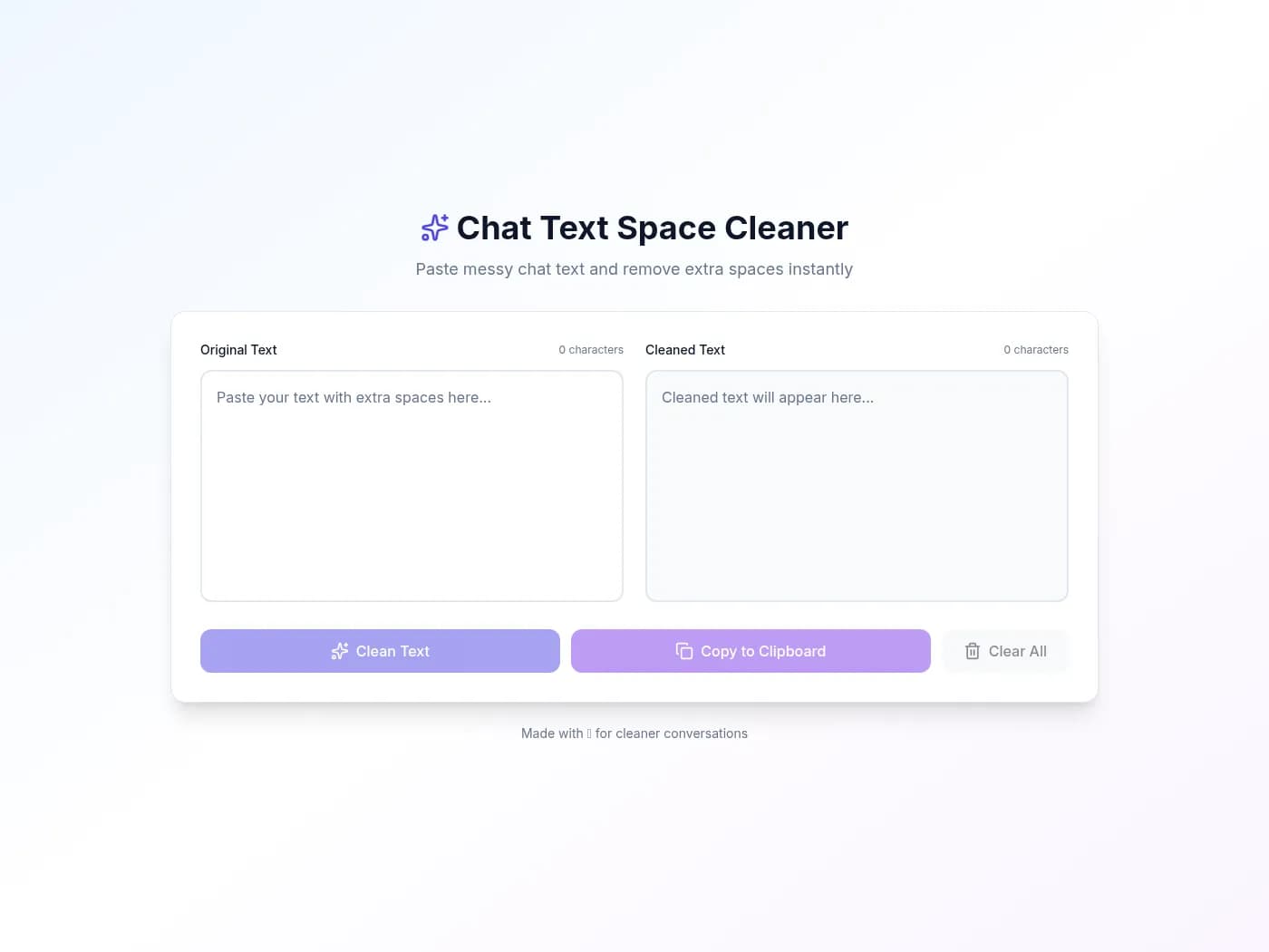 Chat Text Space Cleaner