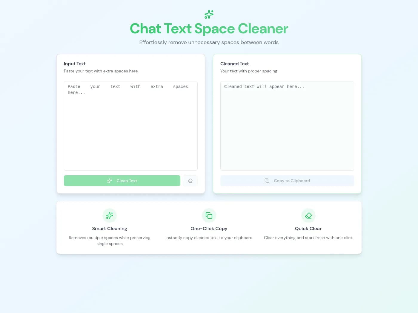 Chat Text Space Cleaner