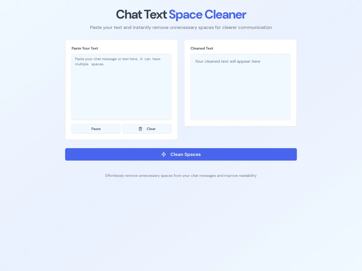 Chat Text Space Cleaner