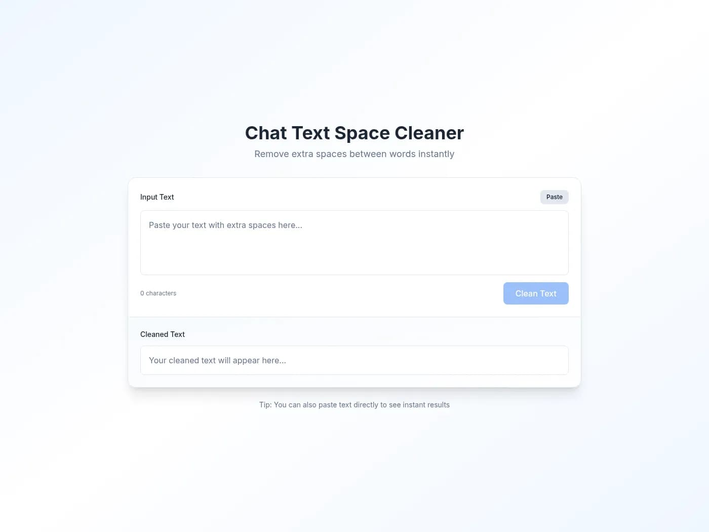 Chat Text Space Cleaner
