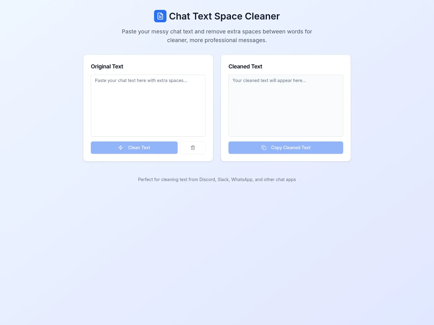 Chat Text Space Cleaner