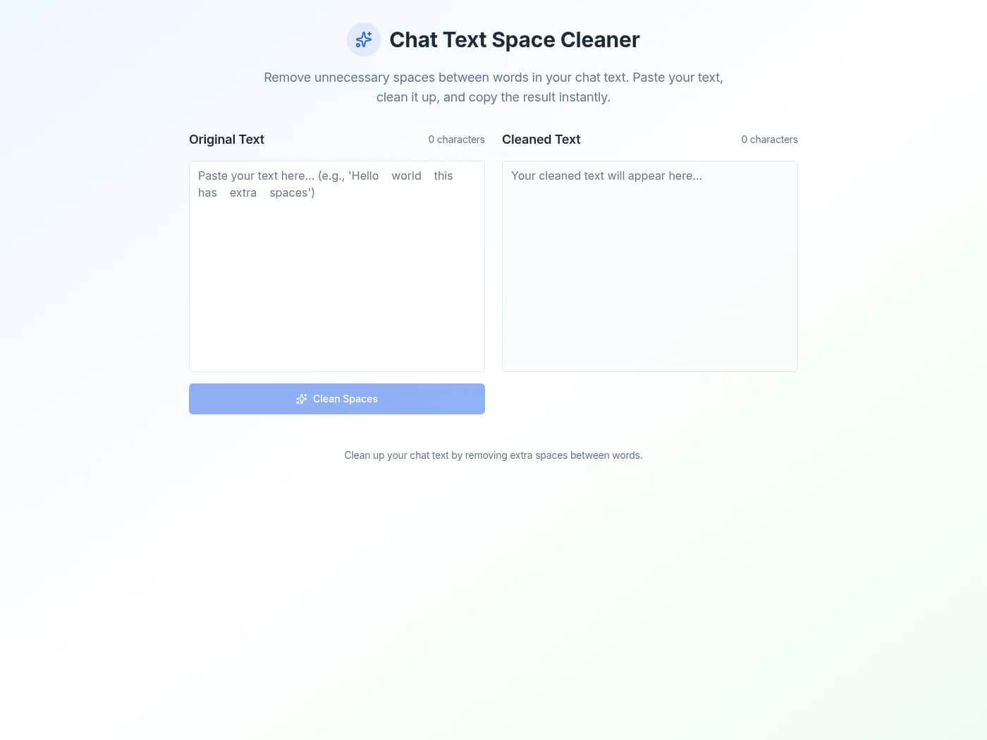 Chat Text Space Cleaner