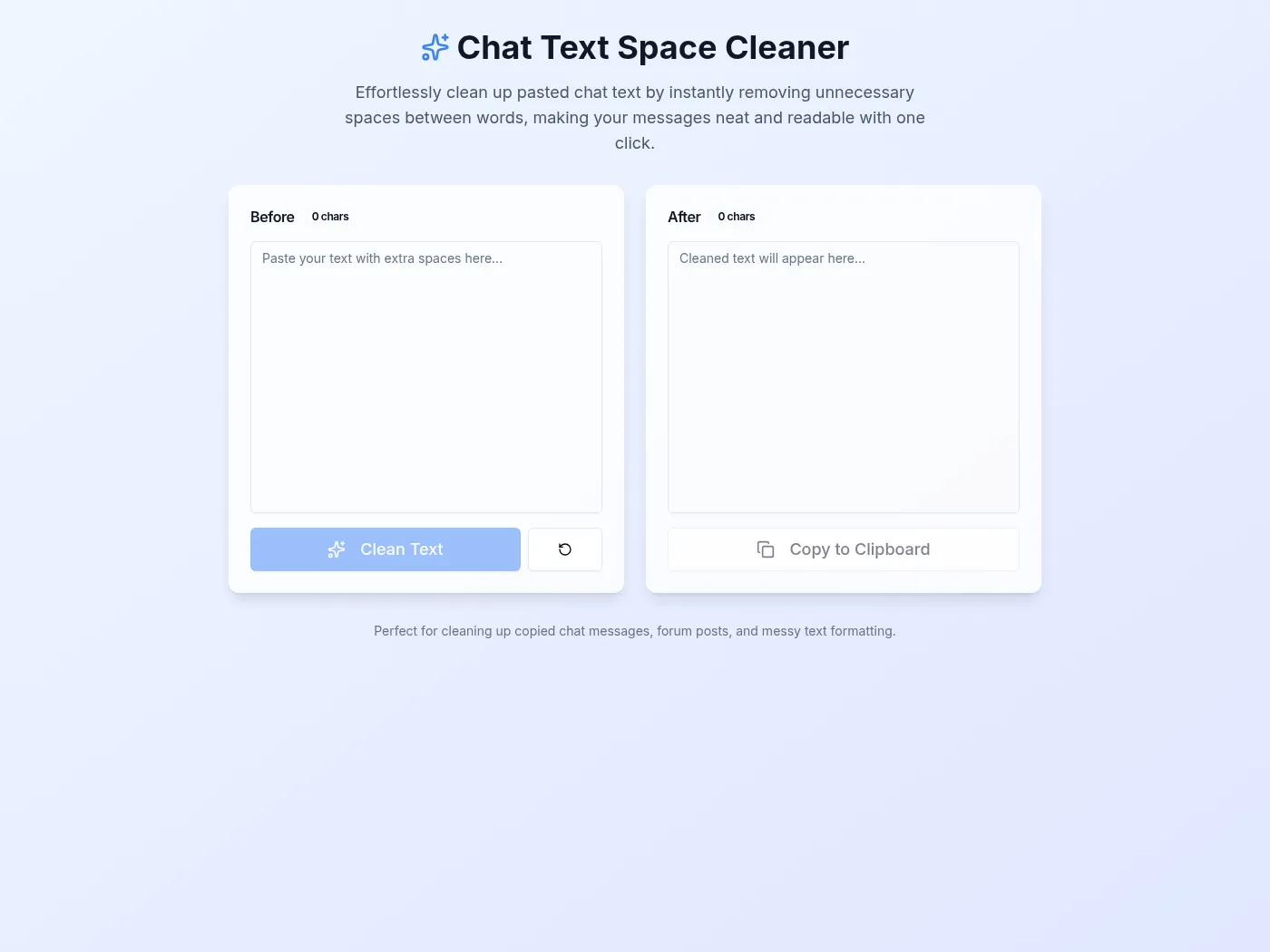 Chat Text Space Cleaner