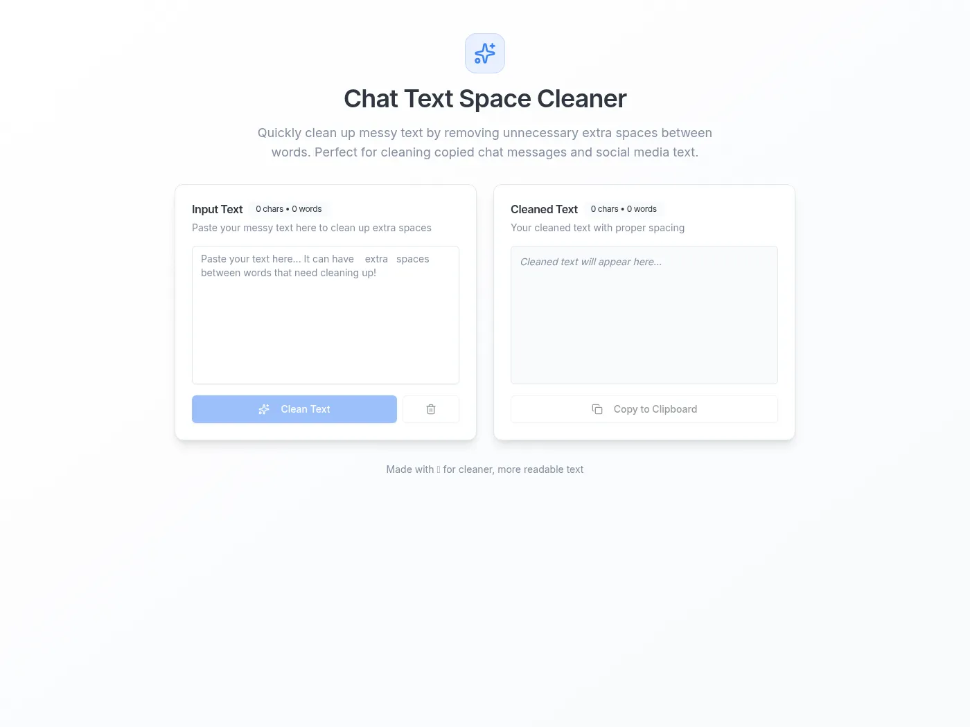 Chat Text Space Cleaner