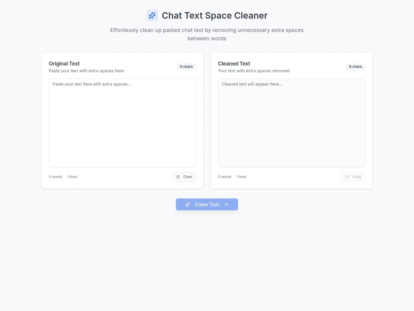 Chat Text Space Cleaner