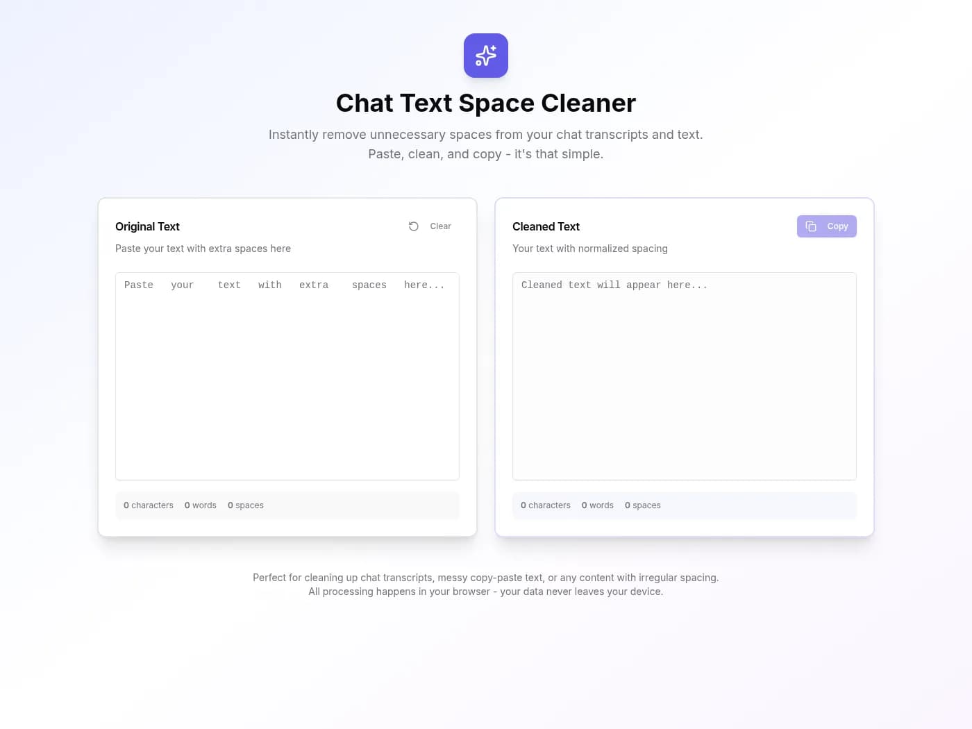 Chat Text Space Cleaner