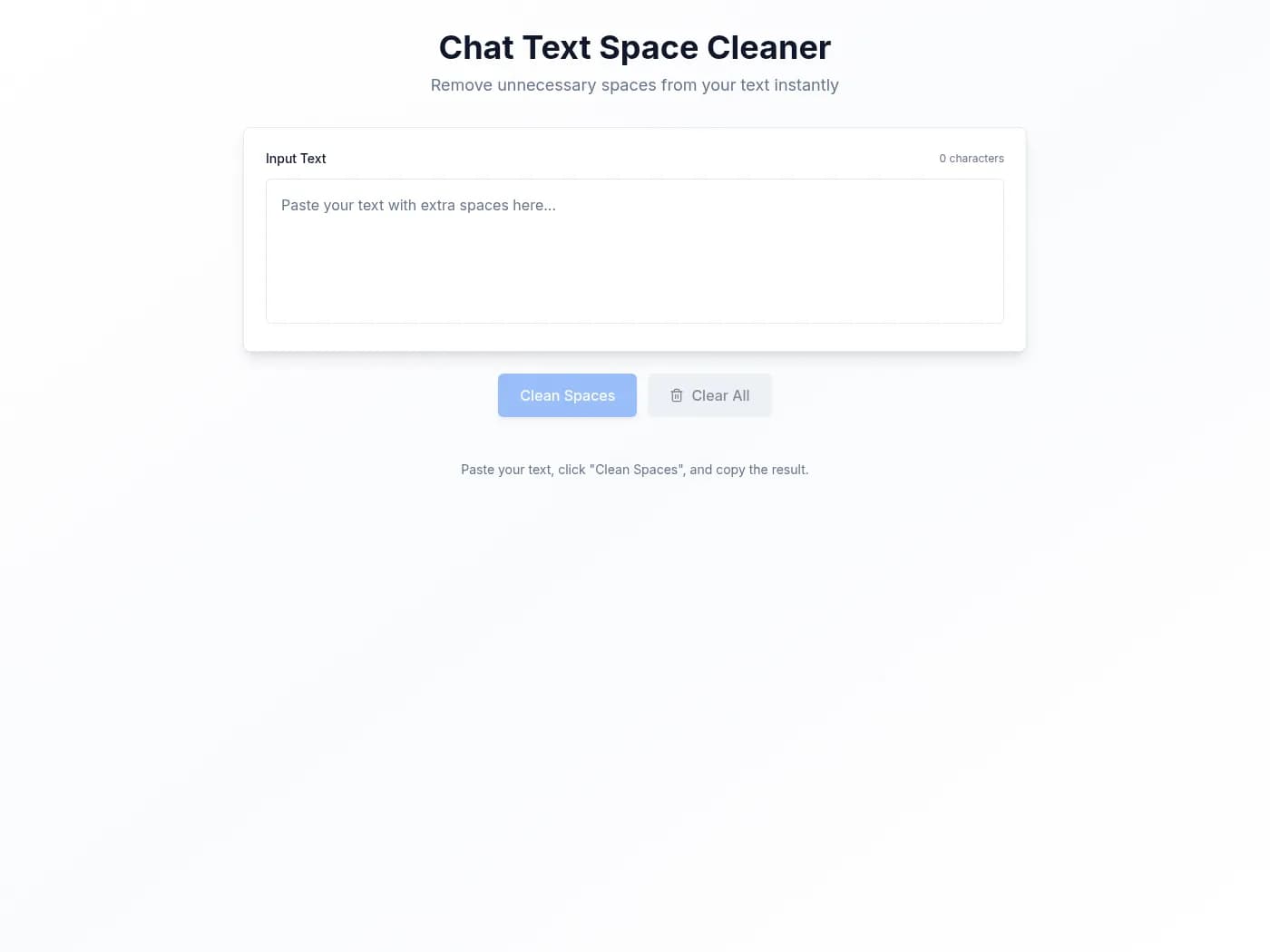 Chat Text Space Cleaner