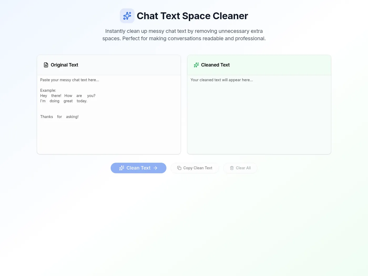 Chat Text Space Cleaner