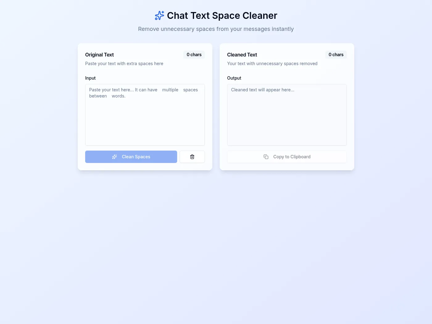 Chat Text Space Cleaner