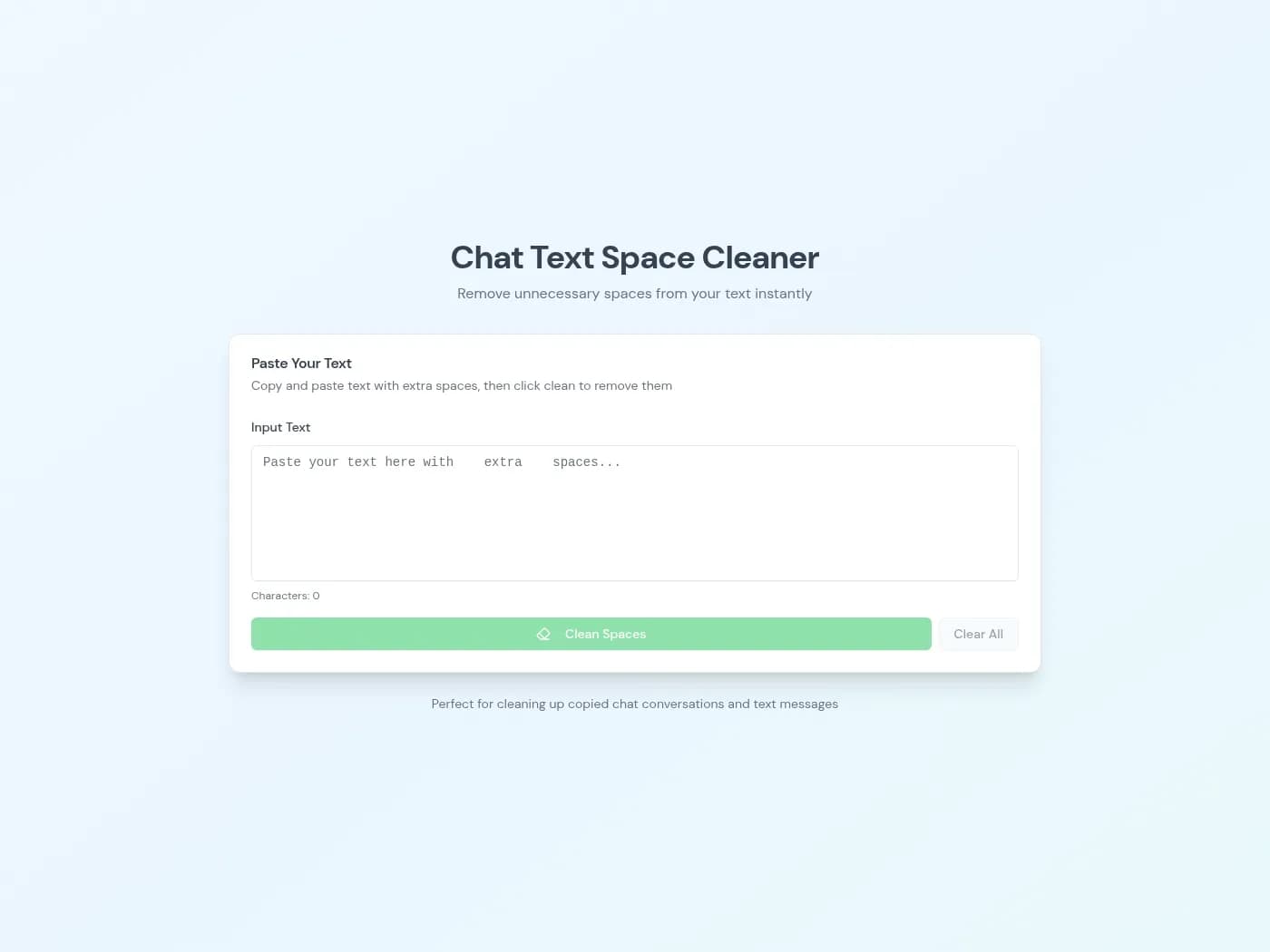 Chat Text Space Cleaner
