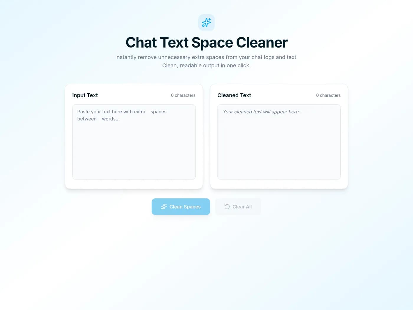 Chat Text Space Cleaner