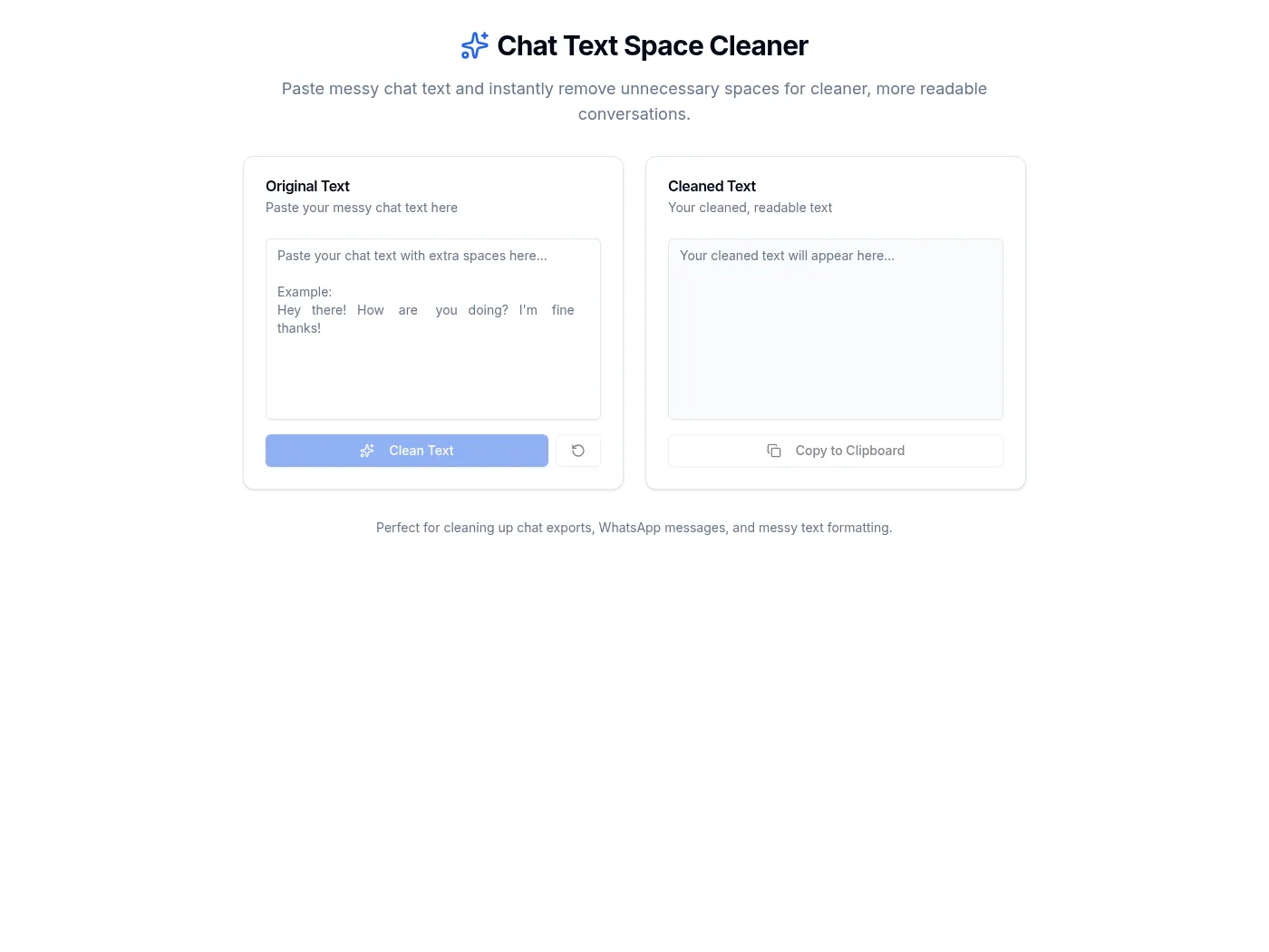 Chat Text Space Cleaner