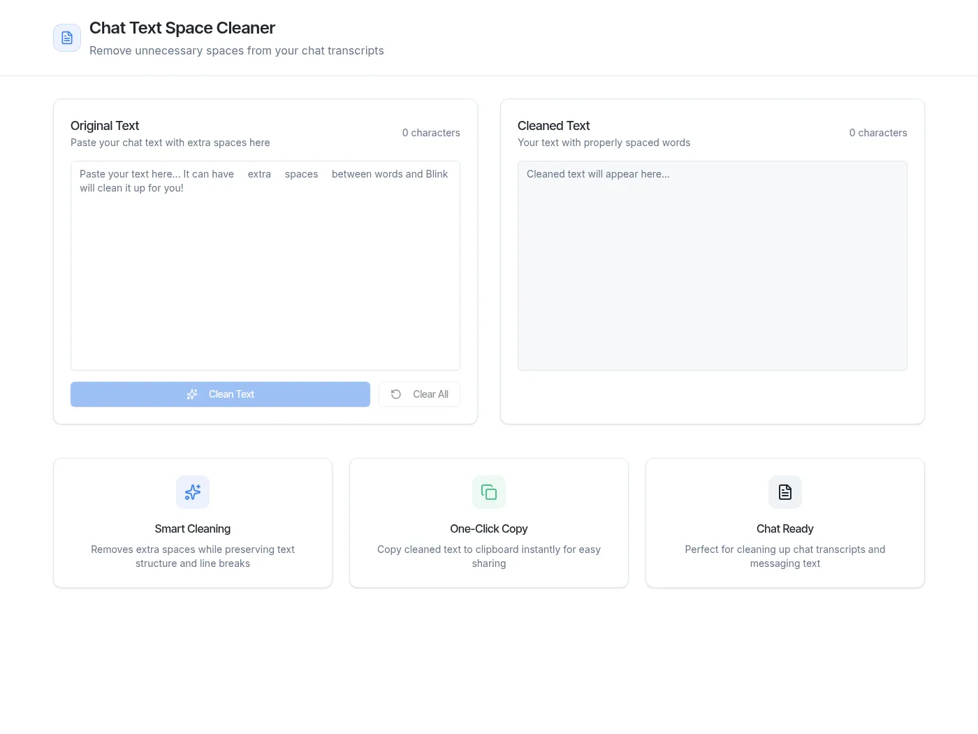Chat Text Space Cleaner