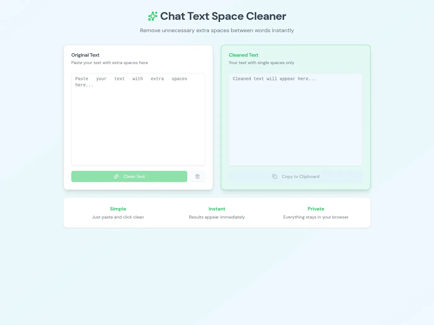Chat Text Space Cleaner