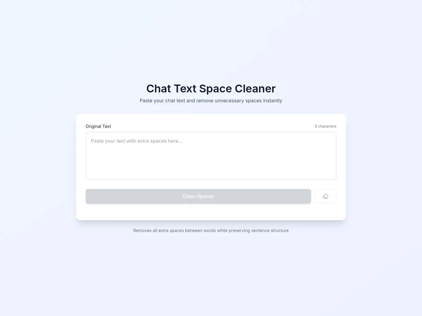 Chat Text Space Cleaner