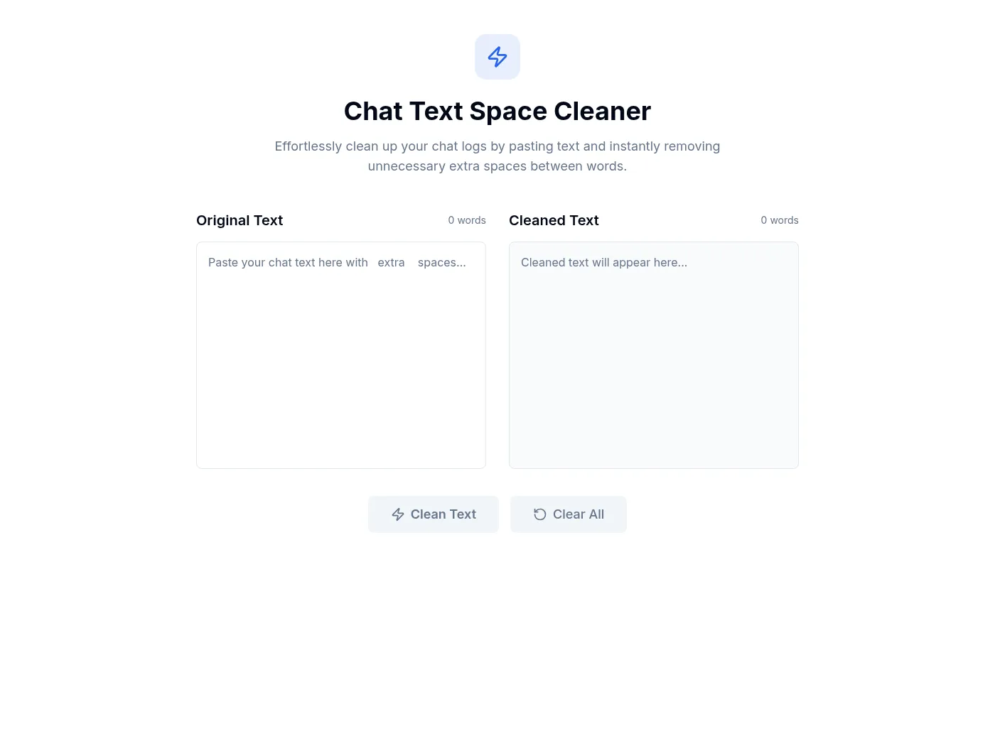Chat Text Space Cleaner