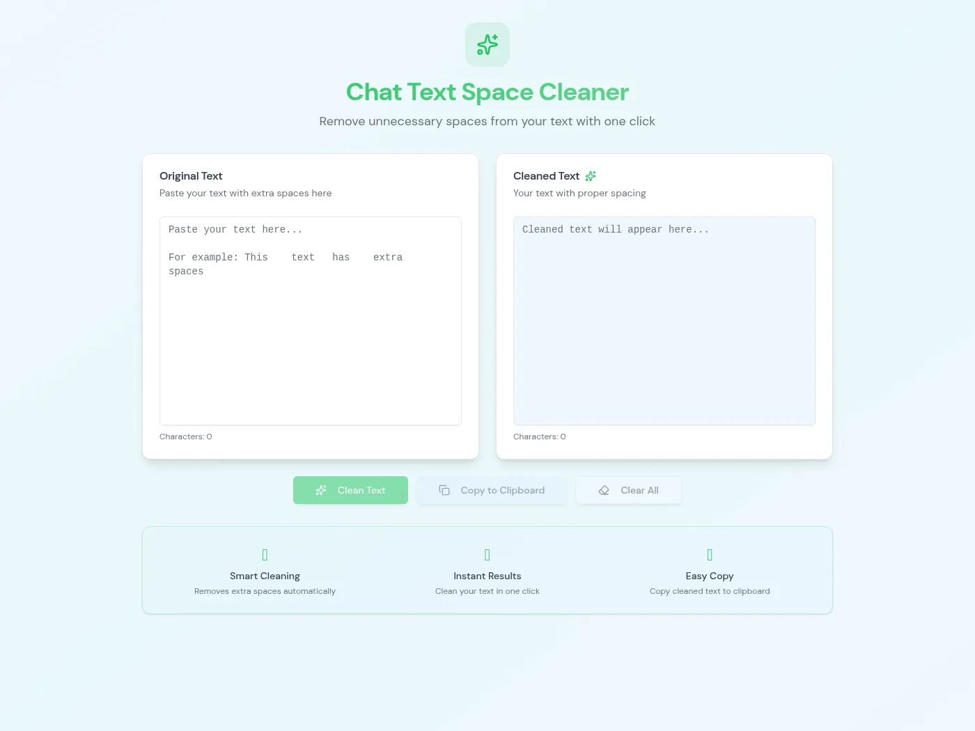 Chat Text Space Cleaner