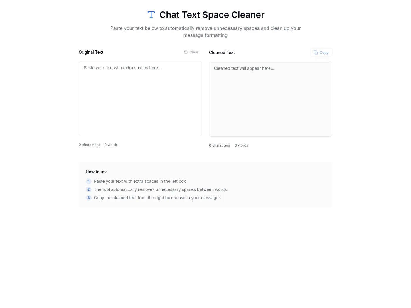 Chat Text Space Cleaner